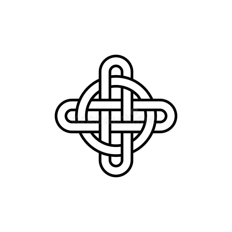 Celtic Knot of Outline Art Design Stock Vector - Illustration of line ...