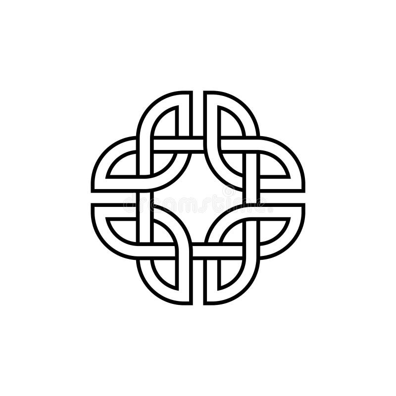 Celtic Knot Symbol of Outline Art Stock Vector - Illustration of shape ...