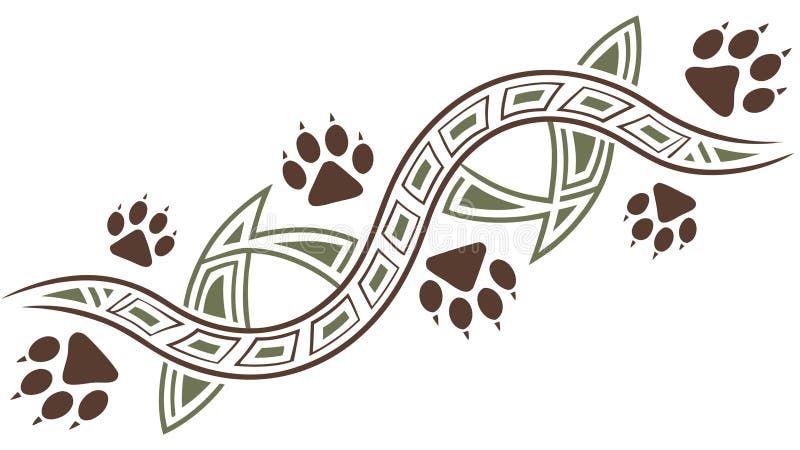 Celtic Knot Pattern with Animal Paw Prints, Decorative Border, Vector Design Generative AI Stock ...