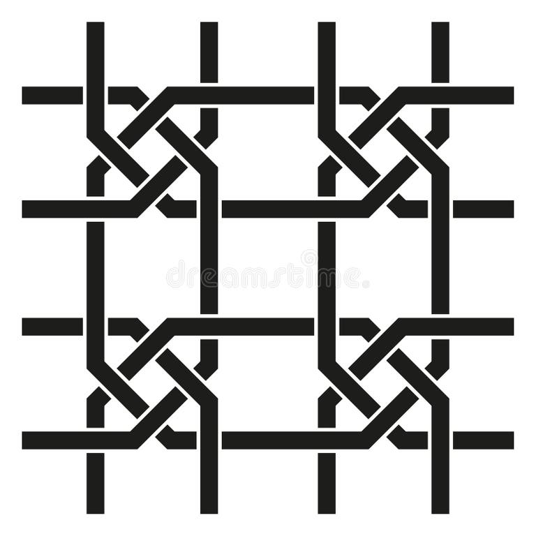 Celtic Knot Pattern. Black Line Design. Interwoven Square Structure ...