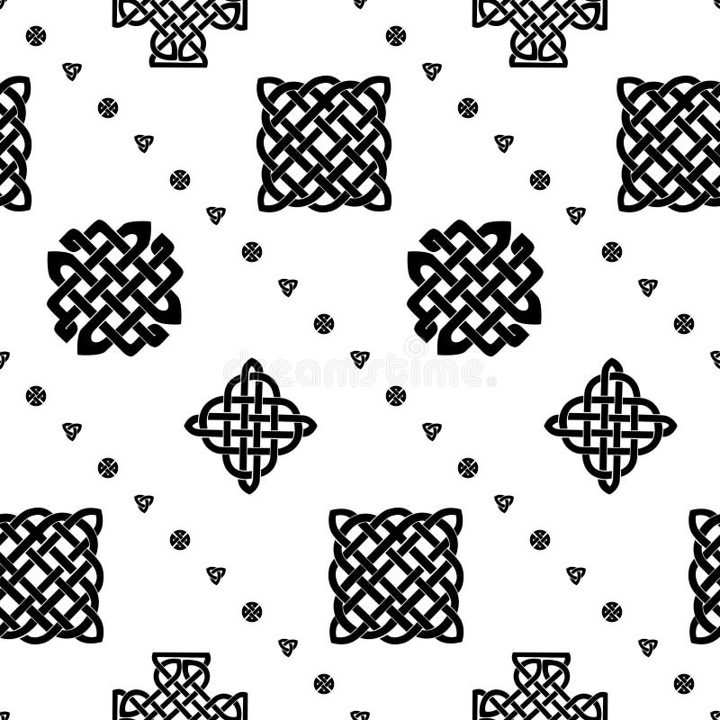 Celtic Knot Seamless Pattern Stock Vector - Illustration of decor, deco ...