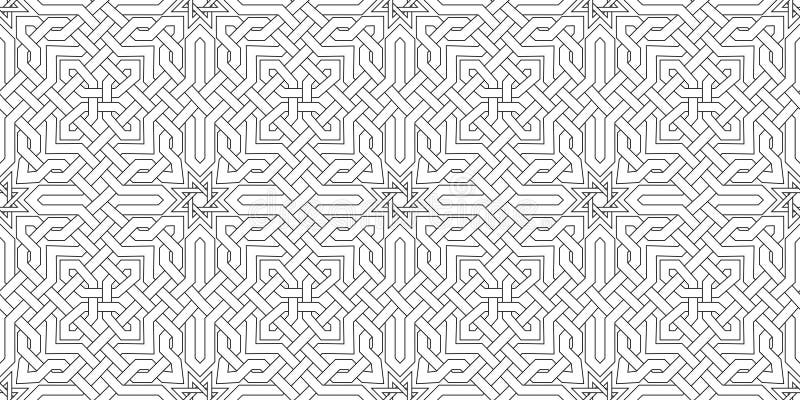 Celtic Knot Seamless Pattern Creative Black White Outline Stroke Theme ...