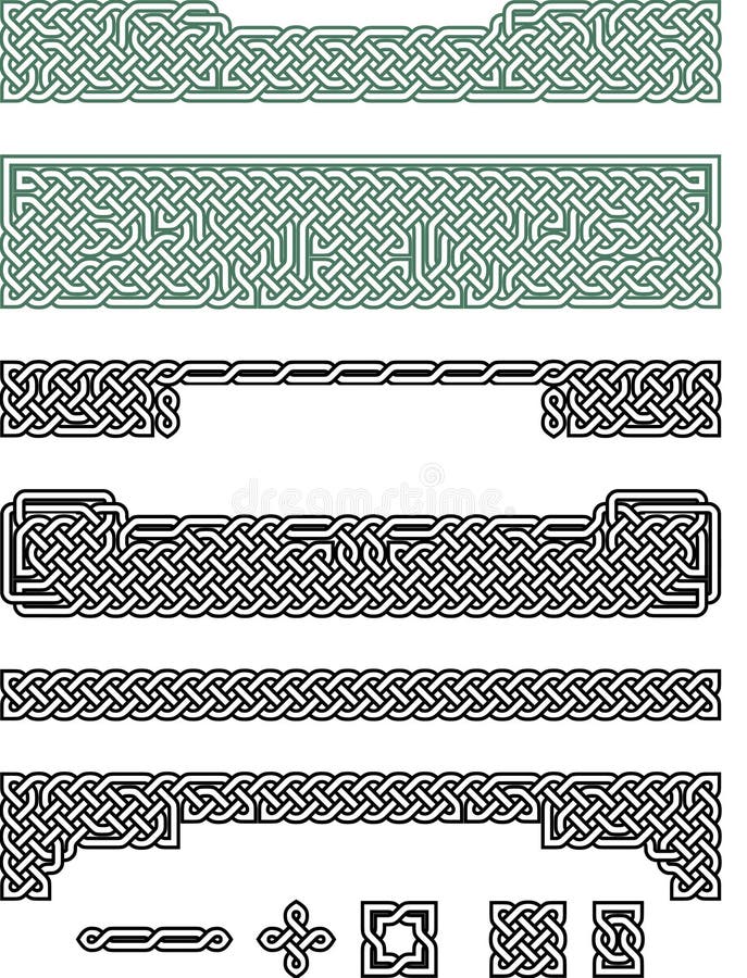 Celtic Knot Spacers and Headers Stock Illustration - Illustration of ...