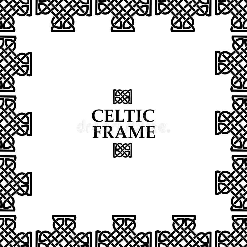 Celtic knot square frame stock vector. Illustration of element - 91061376