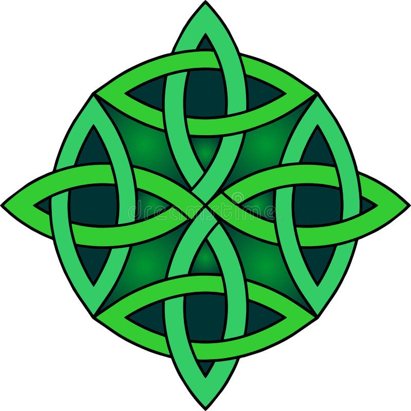 Celtic Green Irish Knots, Braids and Patterns Stock Illustration - Illustration of knot, braids ...