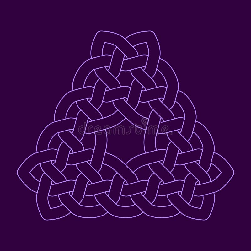 Celtic Knot. Triangular Ornament. Vector Outline Illustration Stock ...