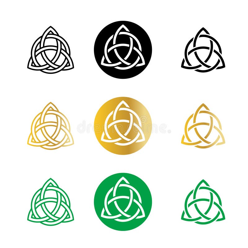 Celtic Knot Triangular Symbols Stock Illustration - Illustration of ...