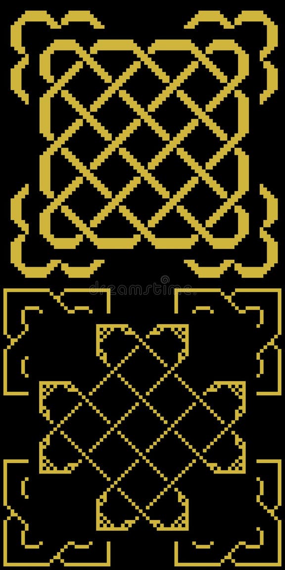 Celtic Knots with Borders Old Gold on Black Stock Illustration ...