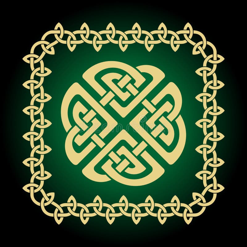 Celtic Knots Frames, Vector Illustration. Simple Knotwork Designs on ...