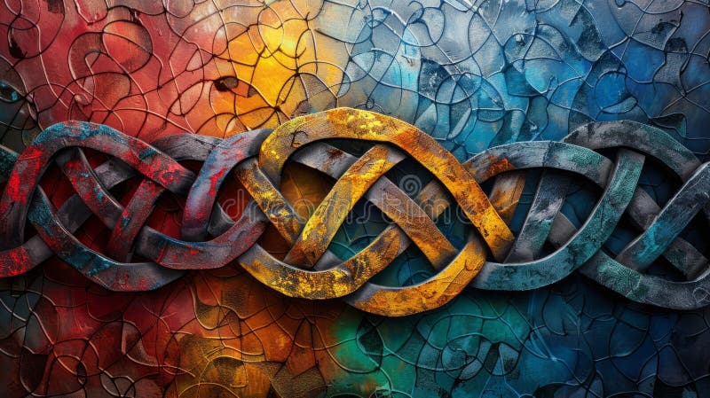 Celtic Knotwork Art, Colorful Celtic Knots on a Textured Surface, Ideal ...