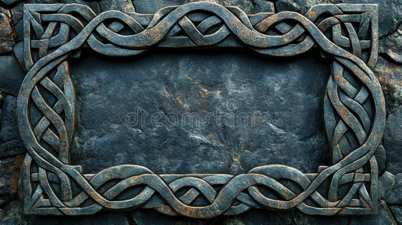 Celtic Knotwork Art, Intricate Celtic Knotwork on Dark Stone Creates ...