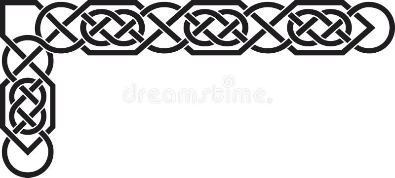 Celtic L-shaped Frame with Circles, Black Stock Illustration ...