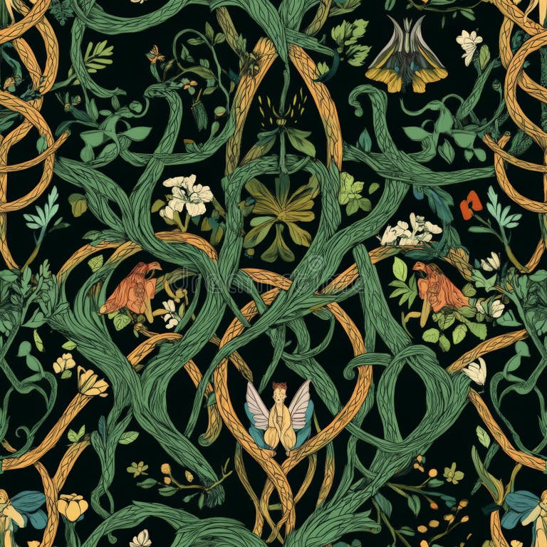 A Celtic Mythology-inspired Pattern Featuring Magical Knots, Enchanted ...