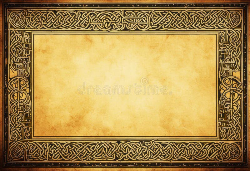 Celtic Old Paper Traditional Antique Parchment Background Burnt Pattern ...