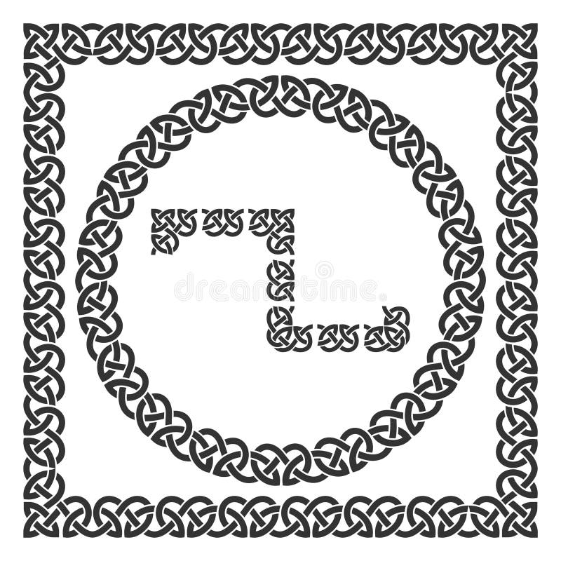 Celtic Pattern. Set for Creating Frames and Border with Corner Elements ...
