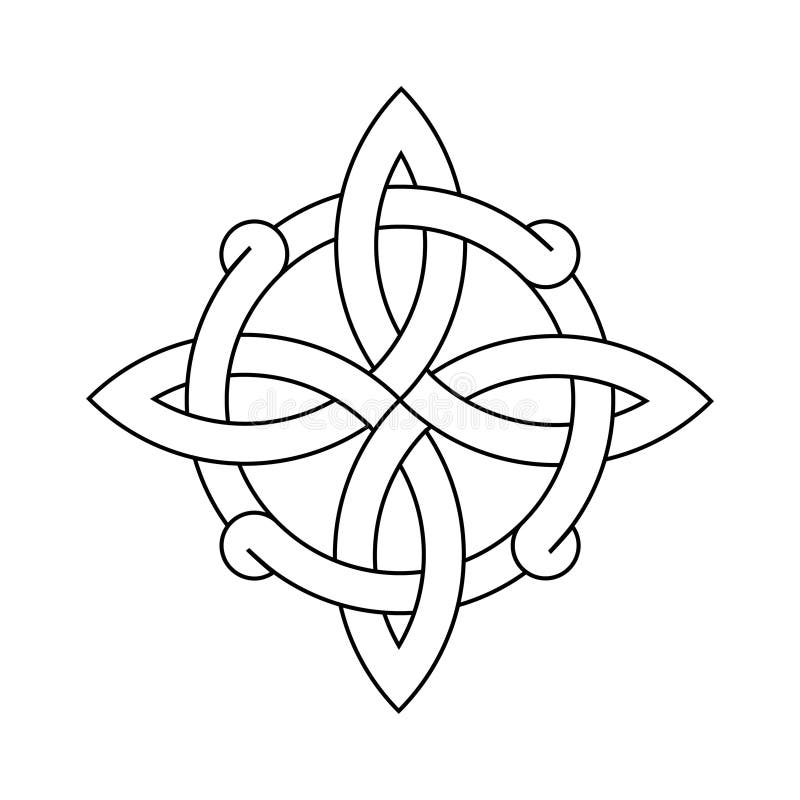 Celtic Quaternary Trinity Knot for Tattoo Icon Logo Web Graphic. Vector ...