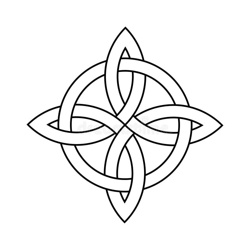 Celtic Quaternary Trinity Knot for Tattoo Icon Logo Web Graphic. Vector ...