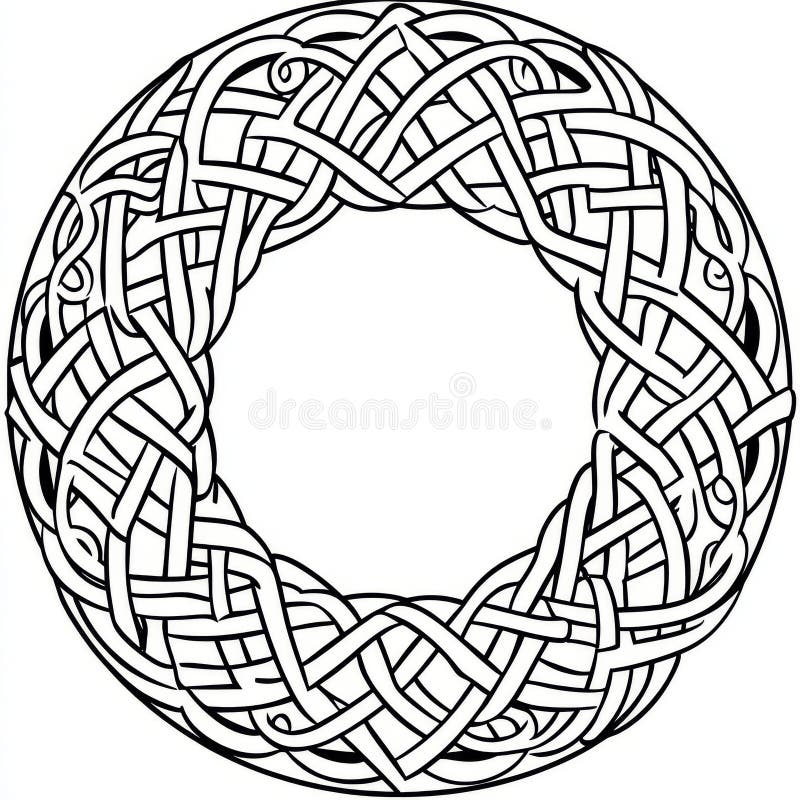 A Celtic Ring with a Black Repeating Pattern on a White Background is ...