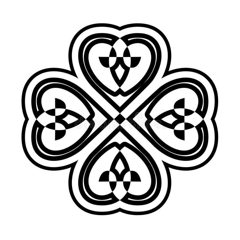 Celtic Runes Clover Leaf Vector Illustration Stock Illustration ...