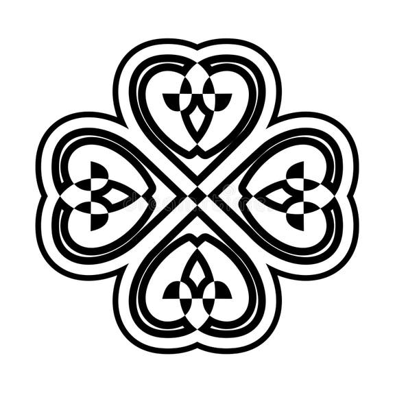 Celtic Runes Clover Leaf Vector Illustration Stock Illustration ...