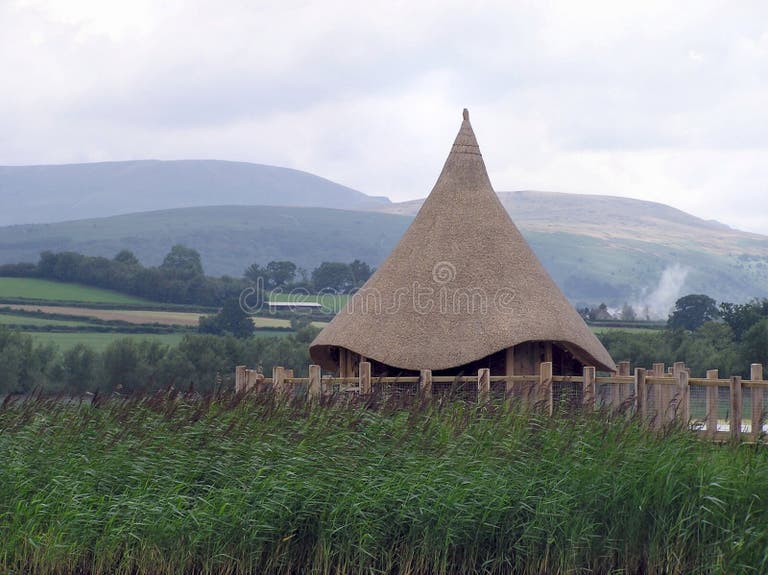 Celtic Scene stock photo. Image of welsh, hill, house, roundhouse - 176536