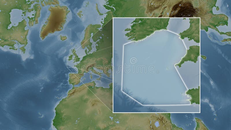 Celtic Sea. Pale Map. Patterson Cylindrical. Diagram Stock Video ...