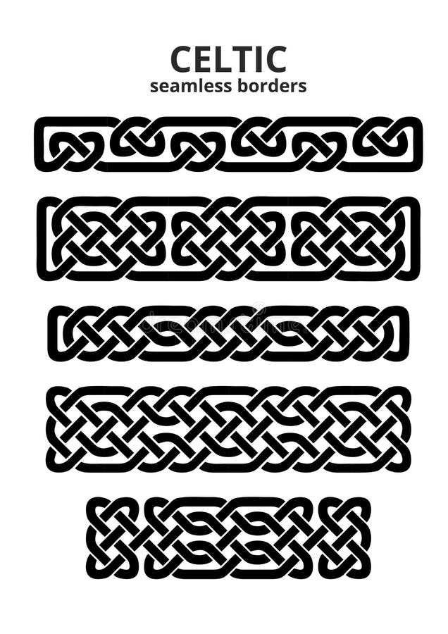 Celtic seamless borders stock vector. Illustration of tied - 121870980
