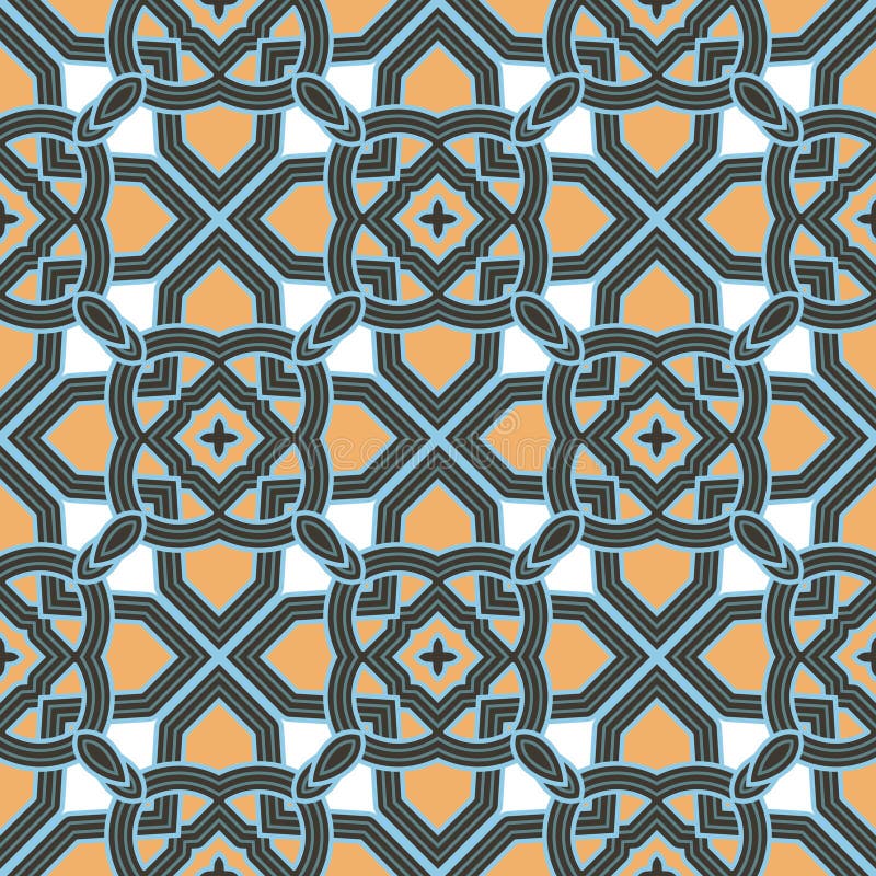 Celtic Seamless Pattern. Colorful Ornamental Arabesque Vector Background. Repeat Patterned ...