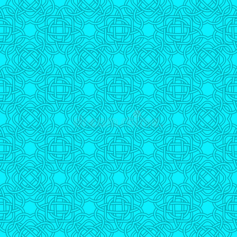 Celtic Seamless Pattern in Medieval Style in Turquoise and Blue Stock ...