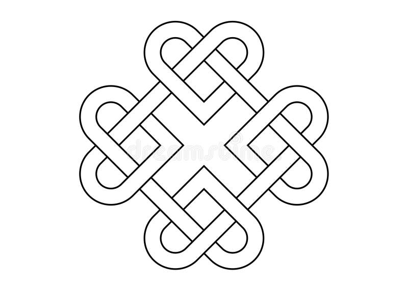 Celtic Shamrock Knot Heart Love Endless Vector on White Background ...