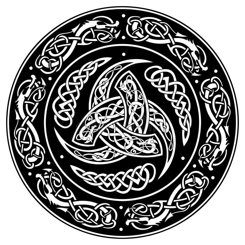 Celtic Shield, Decorated with a Ancient European Pattern Stock Vector ...