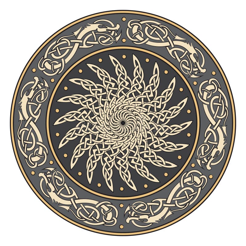 Celtic Shield, Decorated With A Ancient European Pattern And ...