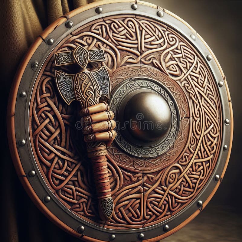 Celtic Shield Grip Detailed Grip of a Celtic Shield with Pattern Stock ...