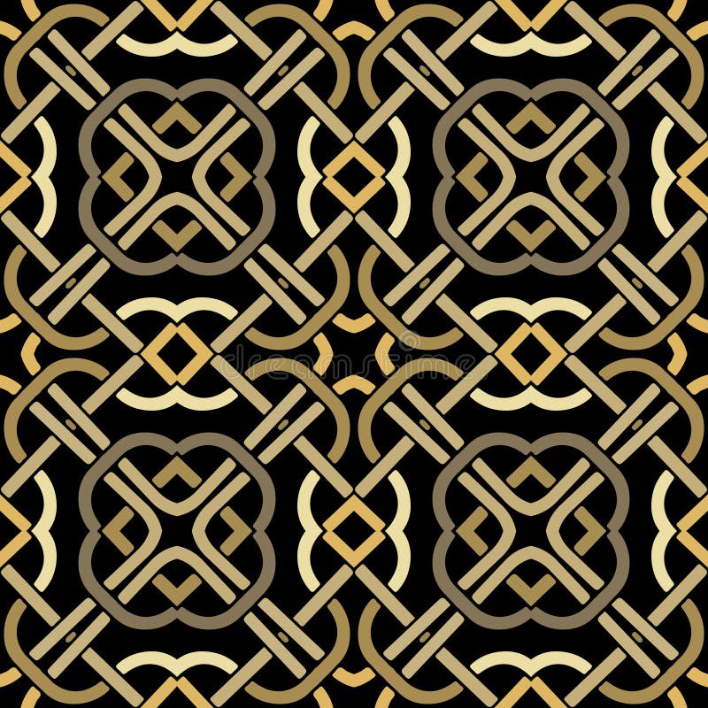 Celtic Style Braided Seamless Pattern. Grid Ornamental Intricate ...