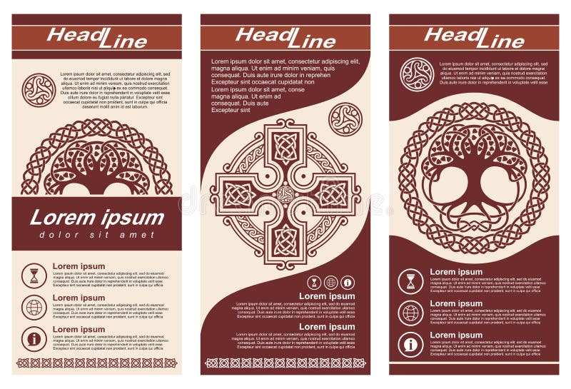 Celtic style flyer. stock vector. Illustration of ancient - 84464840