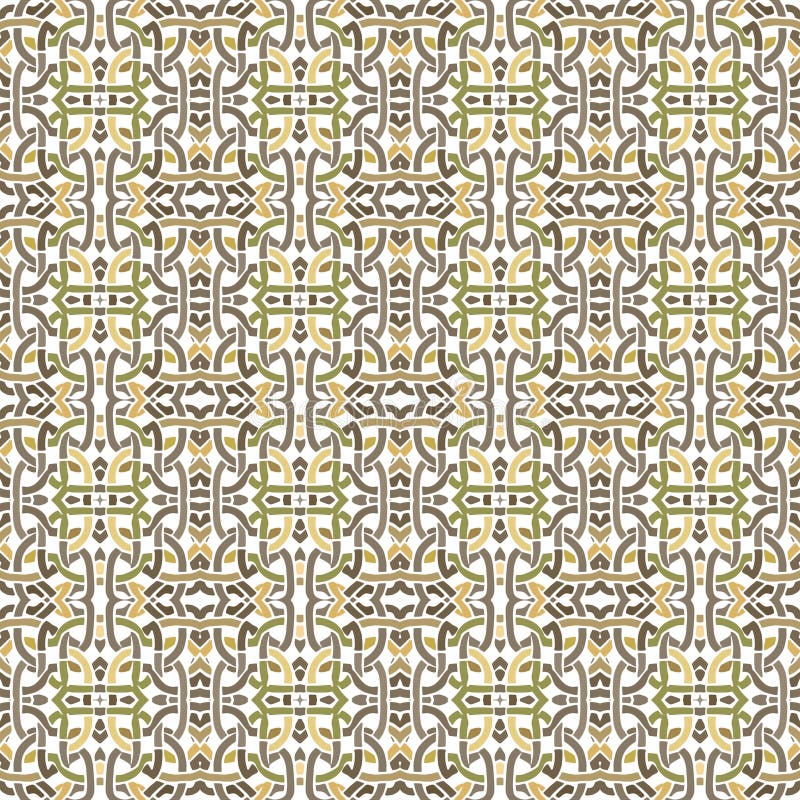 Celtic Style Knotted Intricate Lines and Shapes Vector Seamless Pattern ...