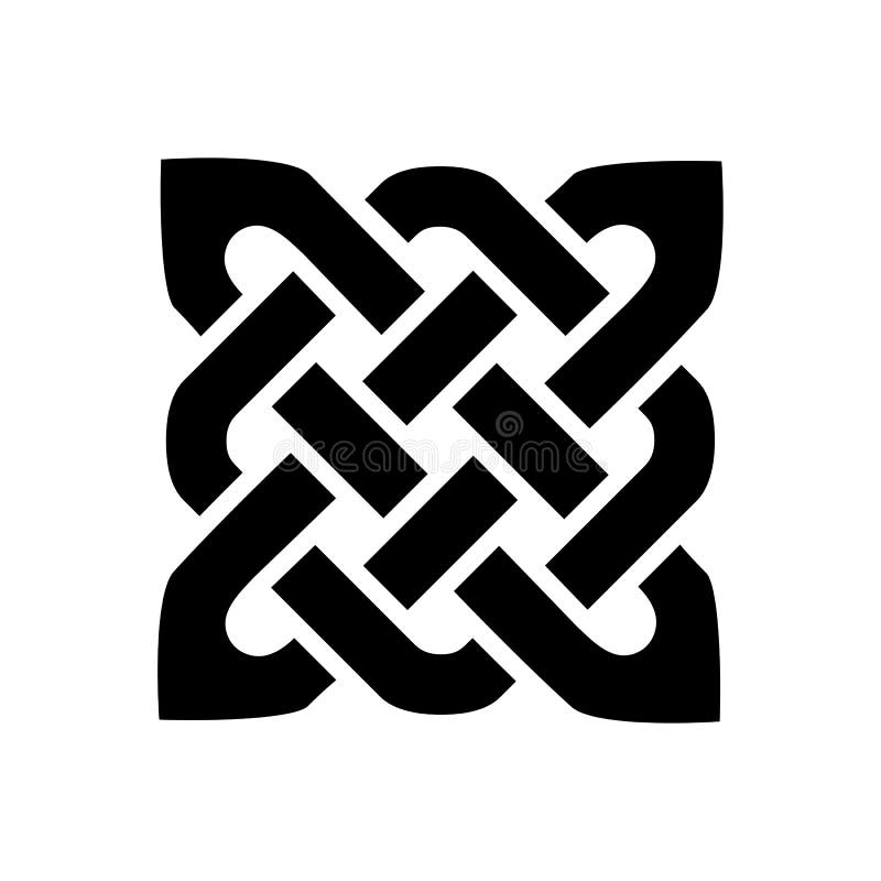 Celtic Style Endless Knot Rectangle Symbols in White and Black Inspired ...