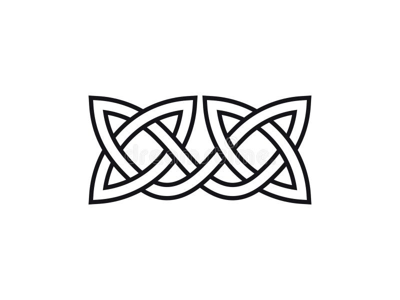 Celtic Knot of Outline Art Design Stock Illustration - Illustration of ...