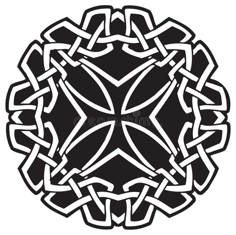 Irish Celtic Decorative Knot Circle Cross Tattoo Stock Vector ...