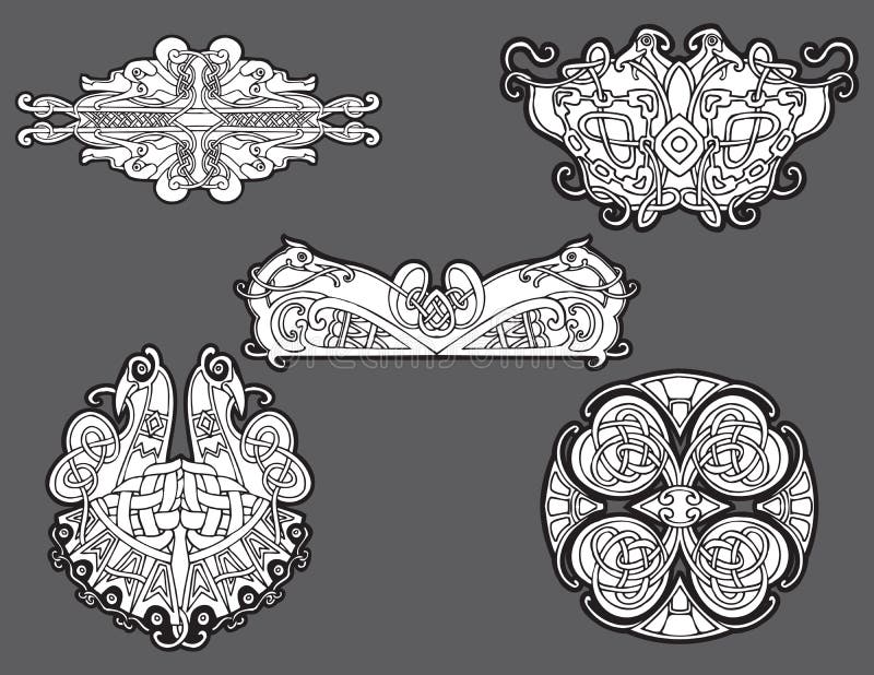 Abstract Decorative Celtic Irish Flower Knot Tattoo Flash Set Stock ...