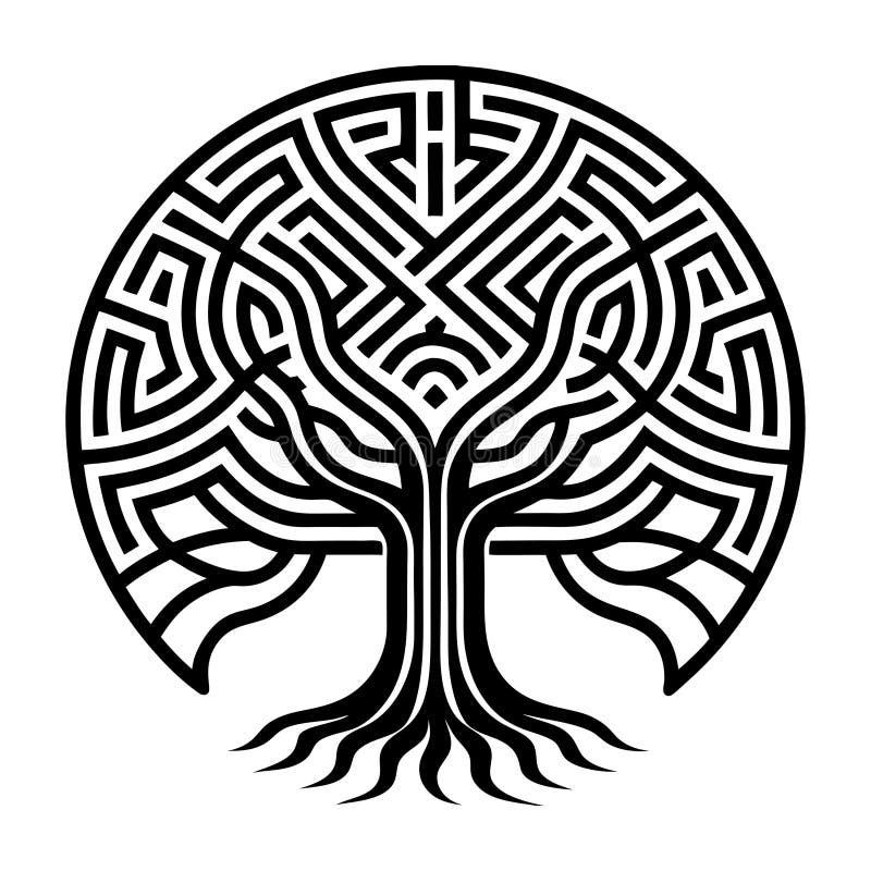 Celtic Tree of Life Labyrinth: Vector Illustration for Design and ...