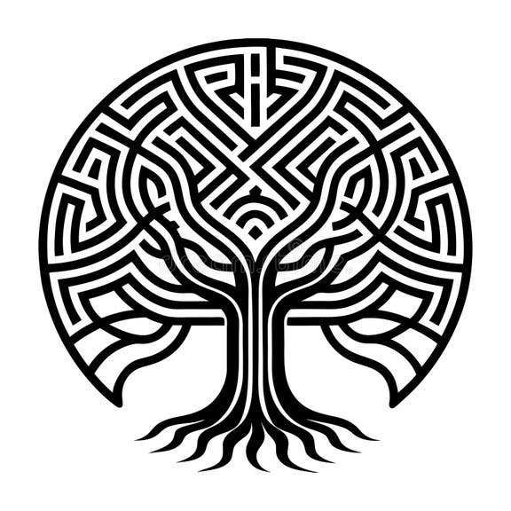Celtic Tree of Life Labyrinth: Vector Illustration for Design and ...