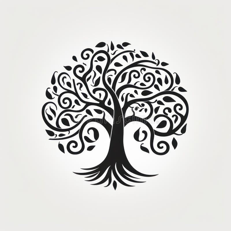 Celtic Tree in Wind Style Design AI Generated Stock Illustration ...