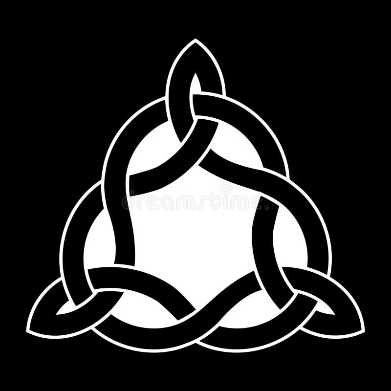 Celtic Trinity Triquetra Knot Endless for Tattoo Icon Logo on Black ...