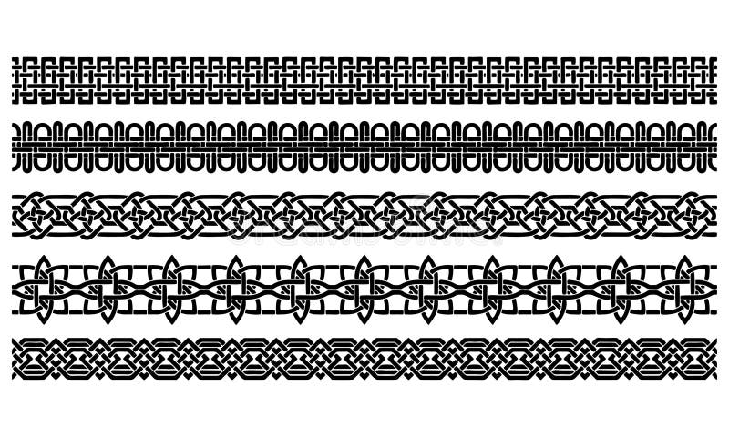 Celtic Vector Semaless Border Pattern Collection, Irish Braided Frame ...