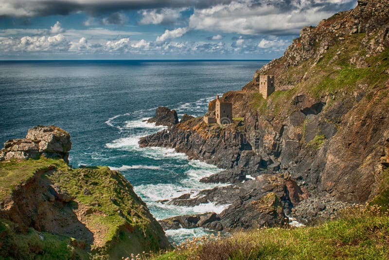 Tin Mines at Botallack Cornwall Stock Photo - Image of ruins, crown ...