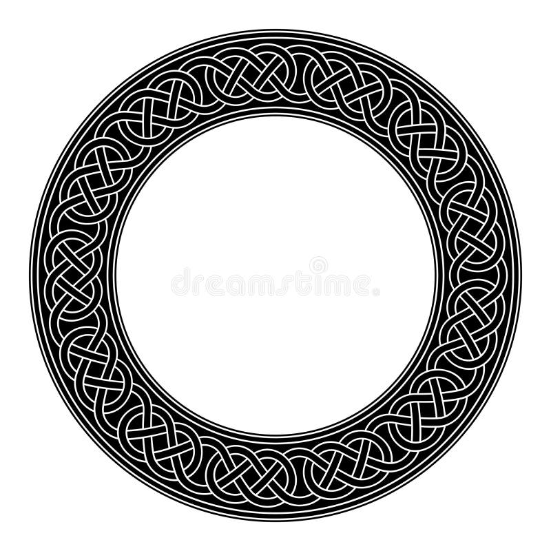 Celtic Knotwork, Circle Frame with Decorative Loop Border Pattern Stock ...