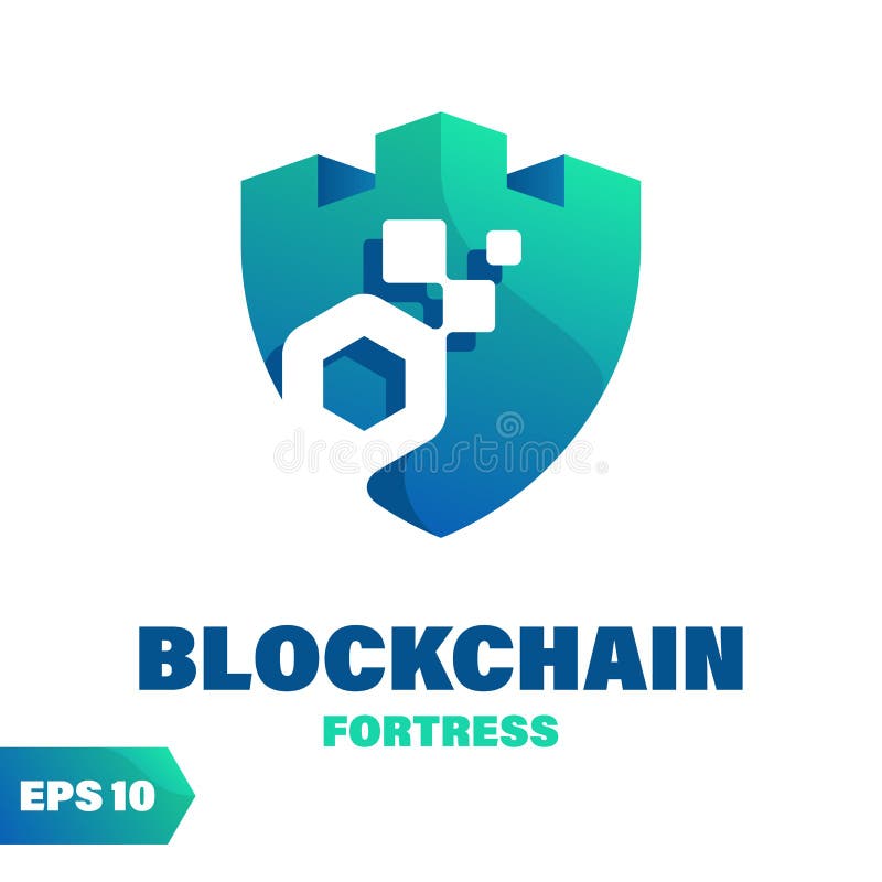 Dual Mining Shield and Stronghold Negative Space Blockchain. Stock ...