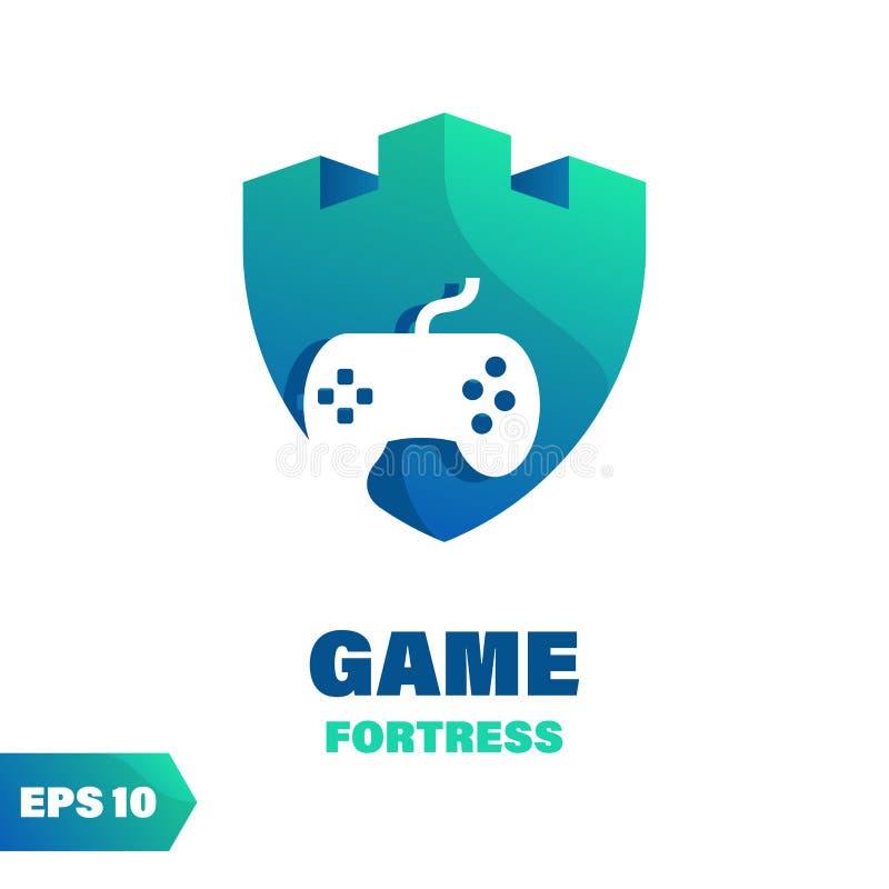 Dual Mining Shield and Stronghold Negative Space Stick Game. Stock ...