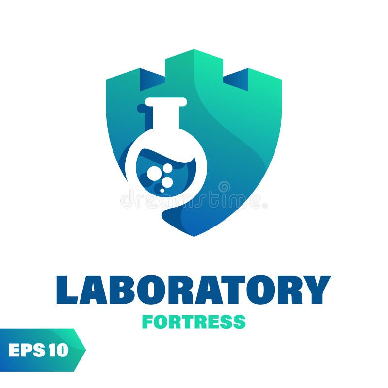 Dual Mining Shield and Stronghold Negative Space Laboratory. Stock ...